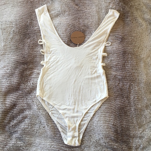 Honey Punch | Tops | Sexy Soft Ivory Body Suit With Side Cut Outs Small ...